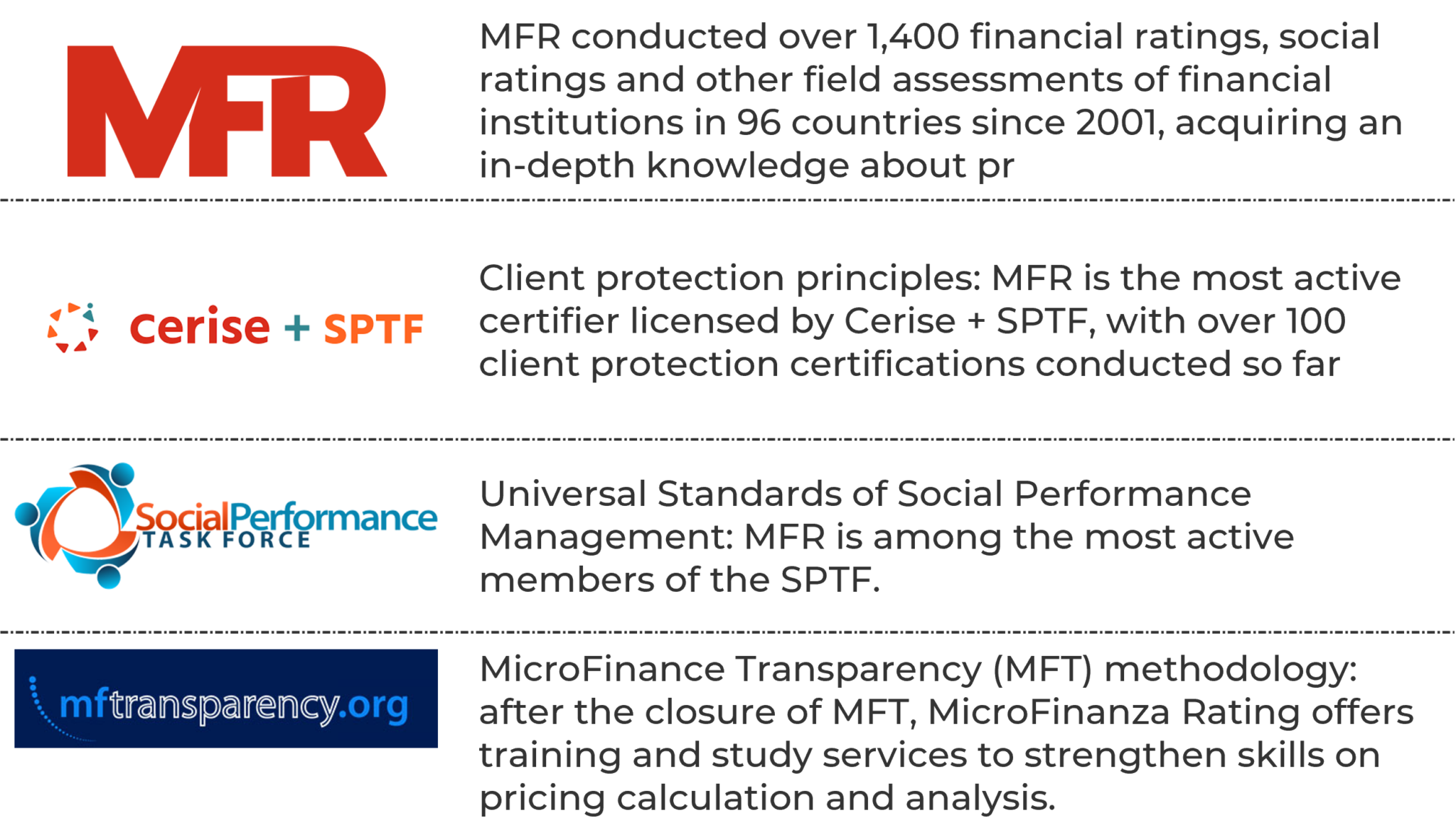 Training modules for a diverse range of stakeholders - MFR